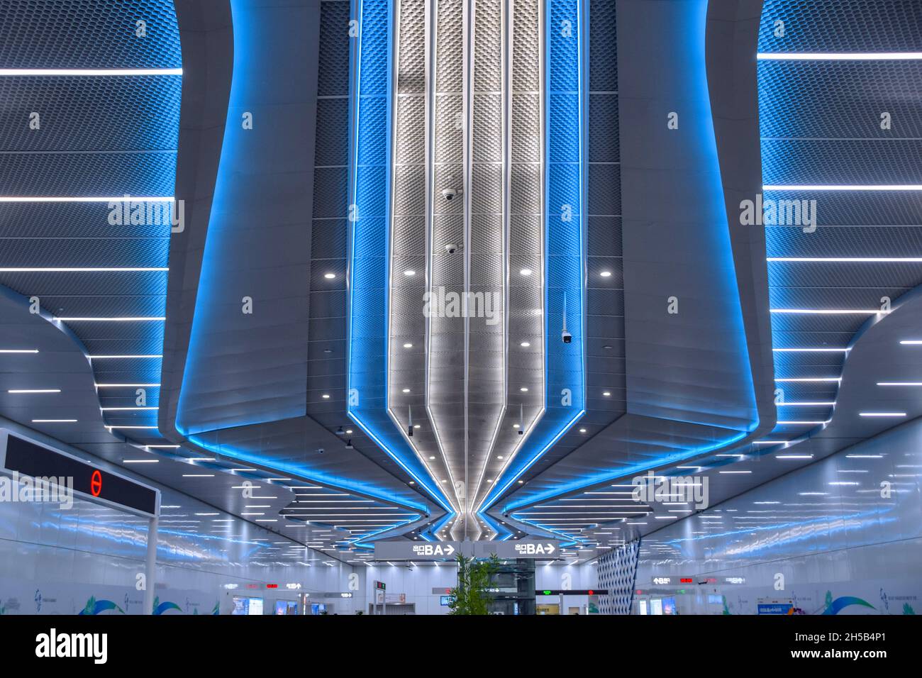 Guangzhou,China OCT 1st,2021 Guangzhou Metro Line 18,The line is an ...