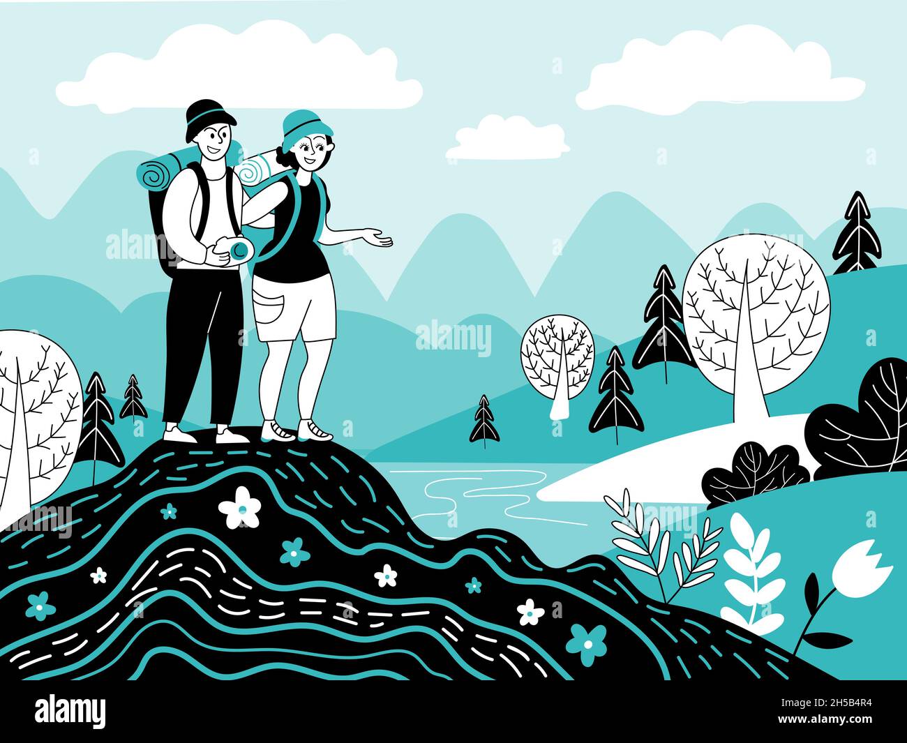 Travellers stand Stock Vector Images - Alamy