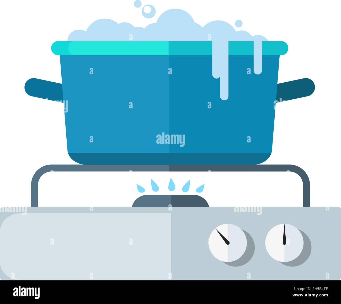Boiling water on stove Stock Vector Images - Alamy