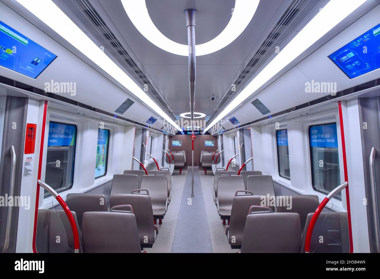 Guangzhou,China OCT 1st,2021 Guangzhou Metro Line 18,The line is an ...