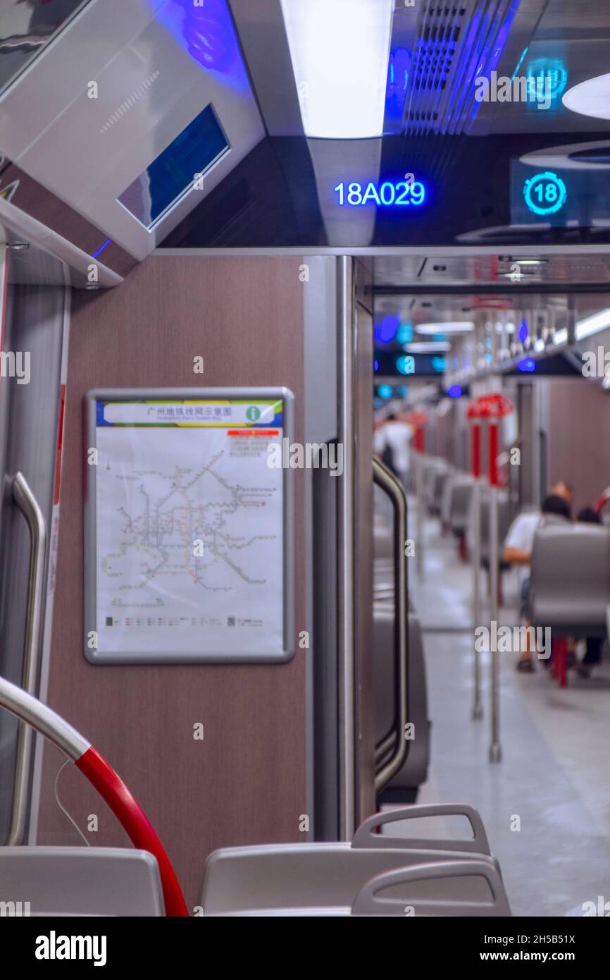 Guangzhou,China OCT 1st,2021 Guangzhou Metro Line 18,The line is an ...