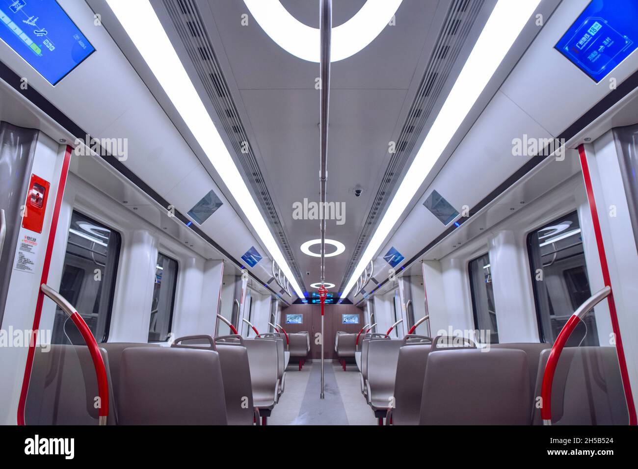 Guangzhou,China OCT 1st,2021 Guangzhou Metro Line 18,The line is an ...