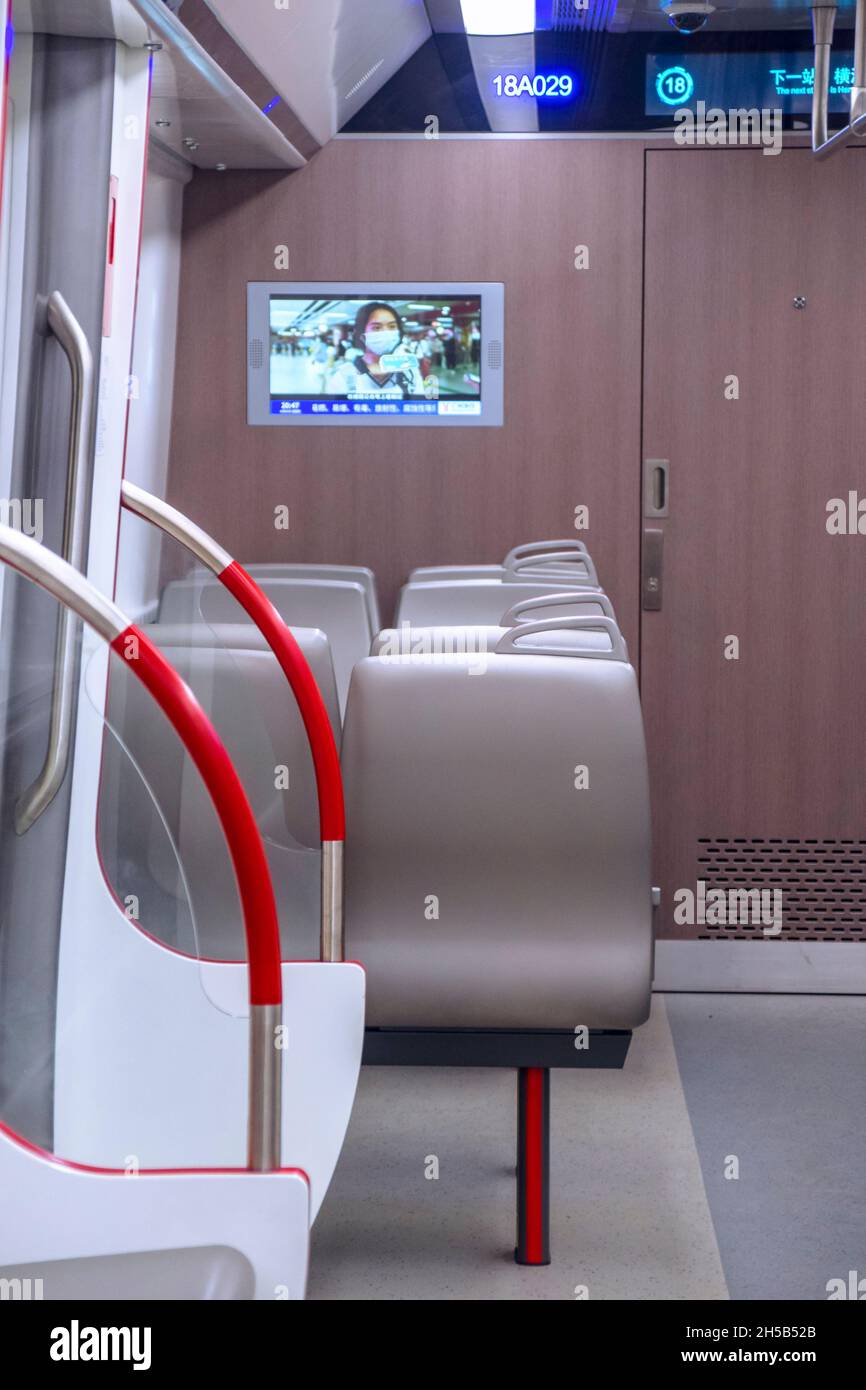 Guangzhou,China OCT 1st,2021 Guangzhou Metro Line 18,The line is an ...