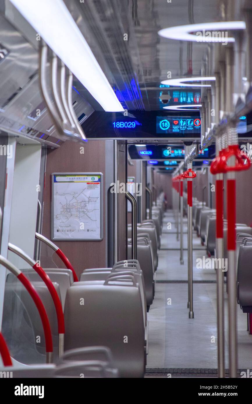 Guangzhou,China OCT 1st,2021 Guangzhou Metro Line 18,The line is an ...