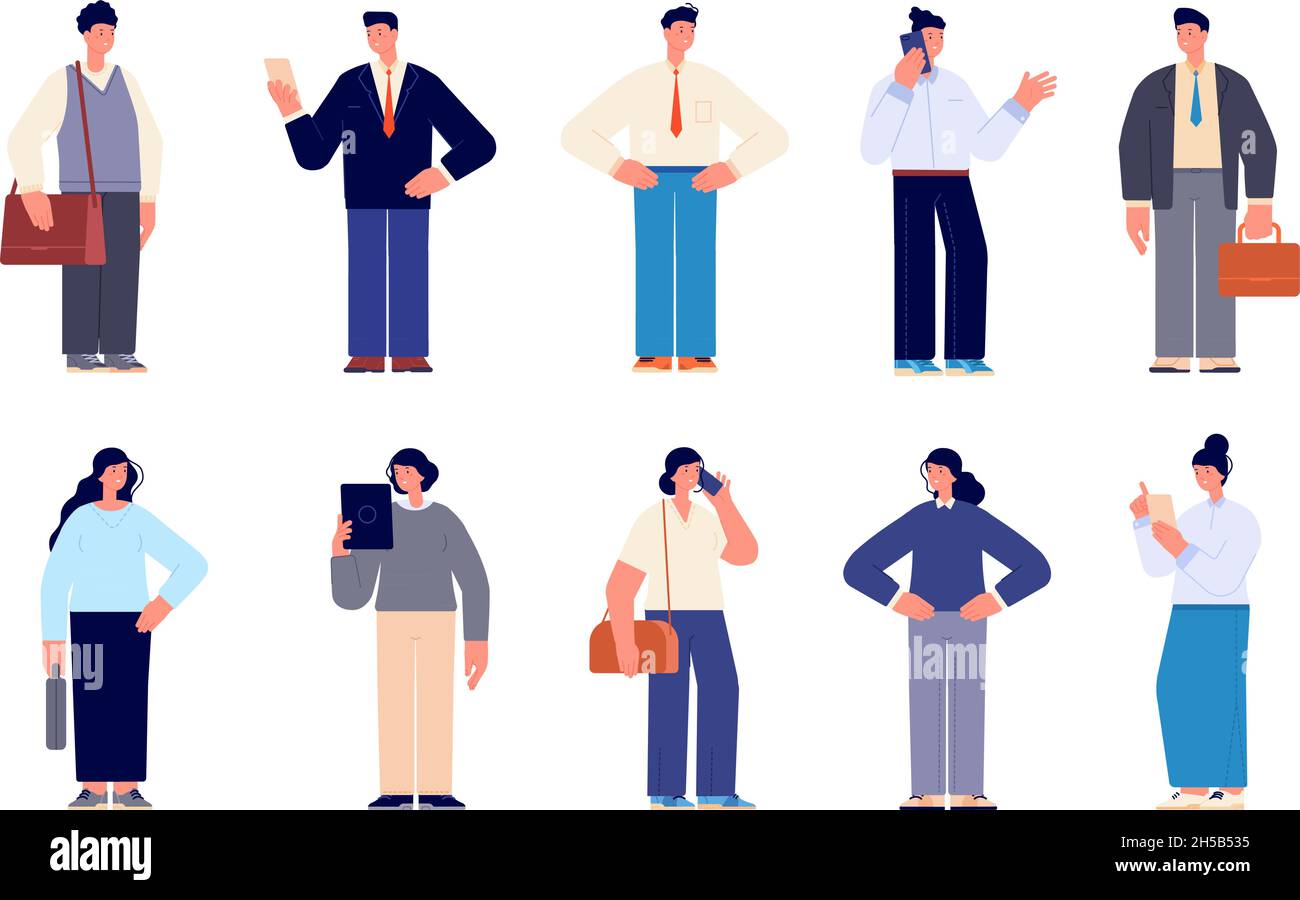 Business team characters. Professional men, female employee or ...