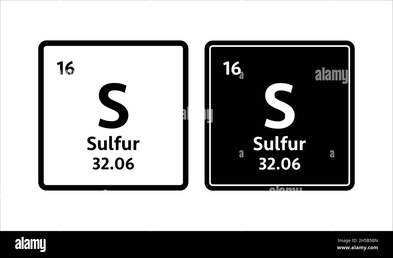 Sulfur symbol. Chemical element of the periodic table. Vector stock ...