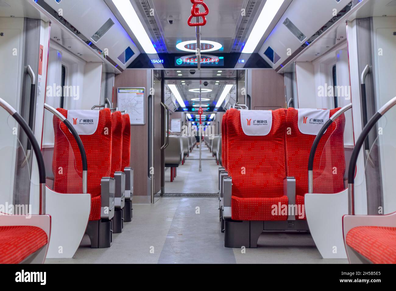 Guangzhou,China OCT 1st,2021 Guangzhou Metro Line 18,The line is an ...