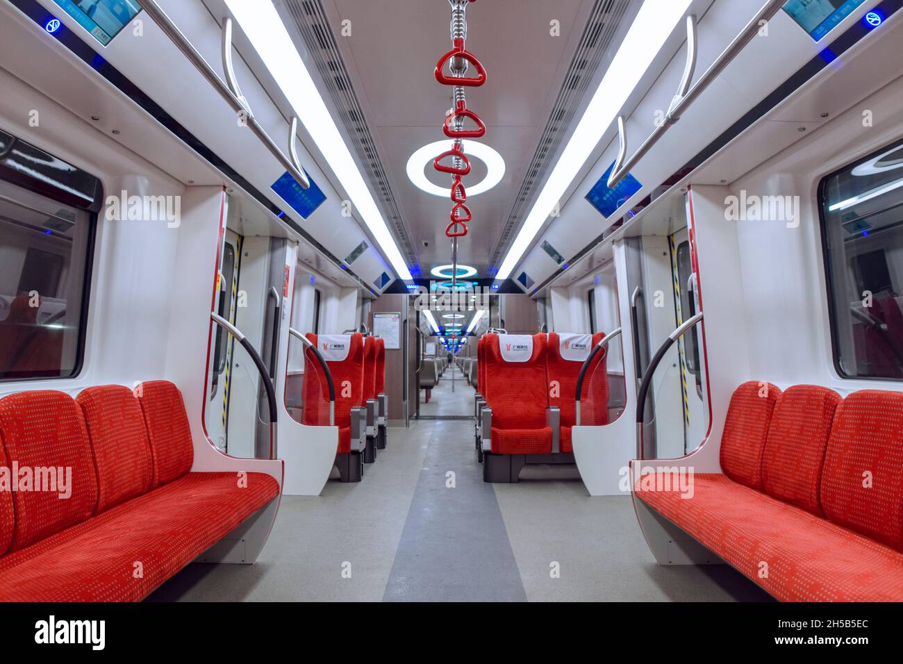 Guangzhou,China OCT 1st,2021 Guangzhou Metro Line 18,The line is an ...