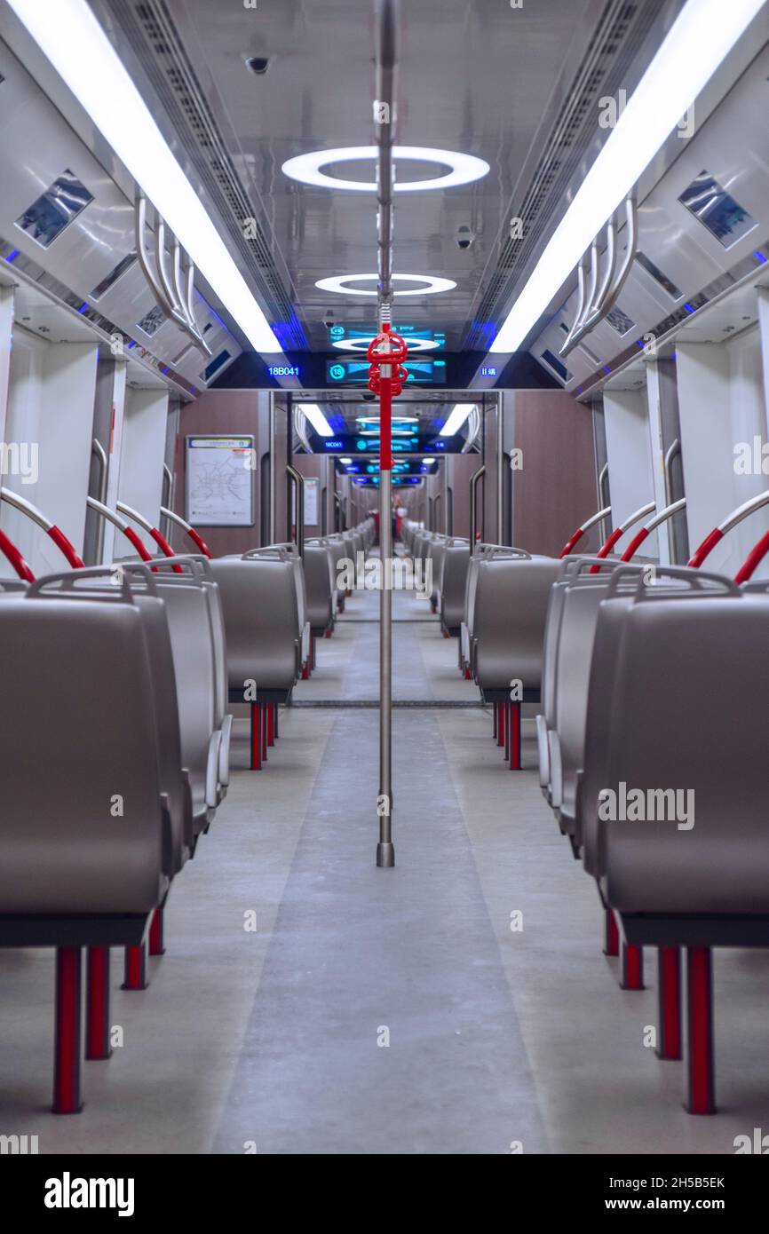 Guangzhou,China OCT 1st,2021 Guangzhou Metro Line 18,The line is an ...