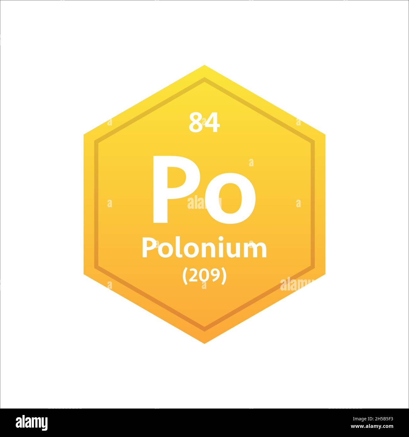 Polonium symbol. Chemical element of the periodic table. Vector stock ...