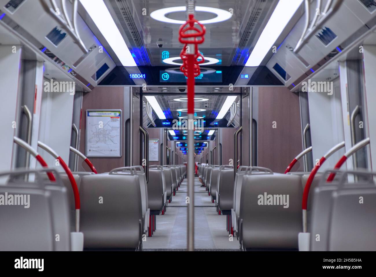 Guangzhou,China OCT 1st,2021 Guangzhou Metro Line 18,The line is an ...