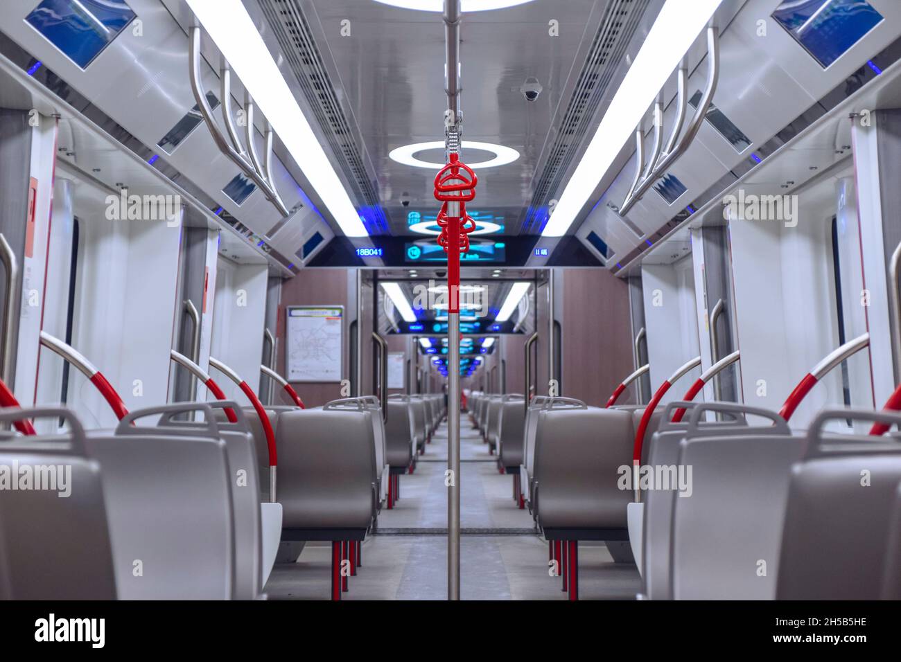 Guangzhou,China OCT 1st,2021 Guangzhou Metro Line 18,The line is an ...