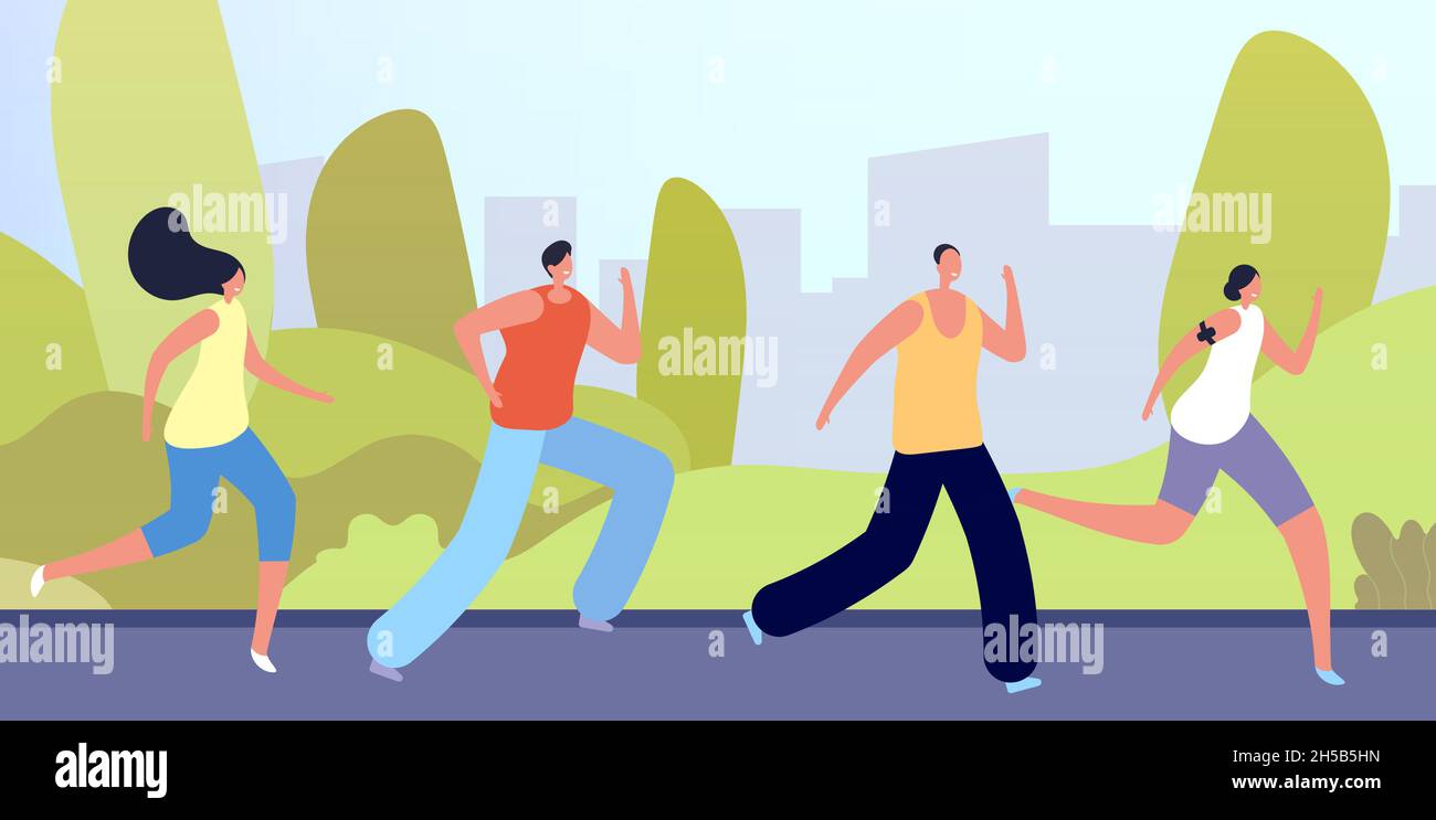 Cartoon people crowd hi-res stock photography and images - Alamy