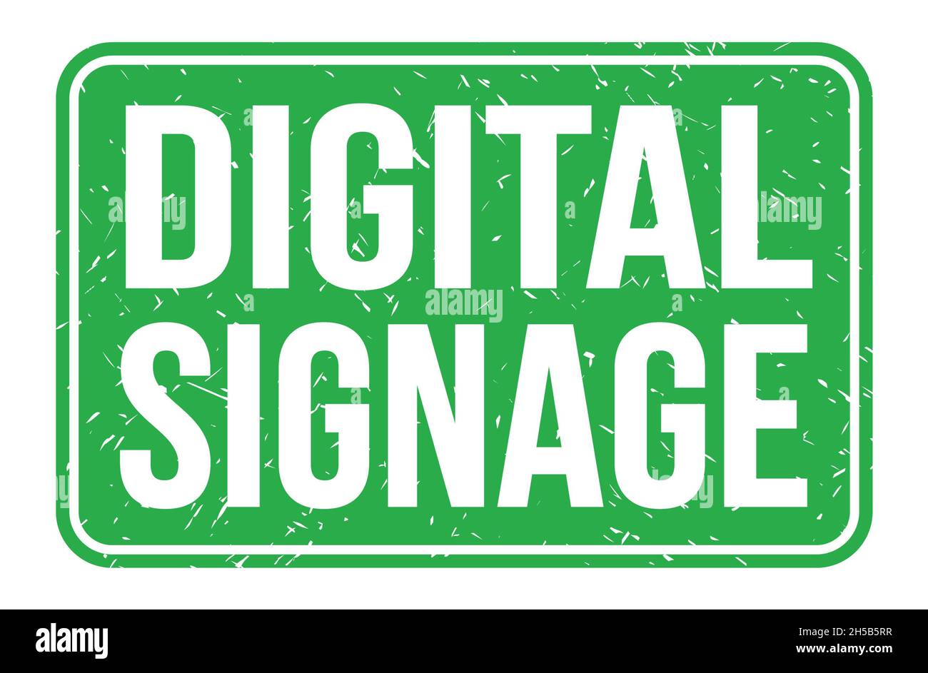 DIGITAL SIGNAGE, words written on green rectangle stamp sign Stock ...