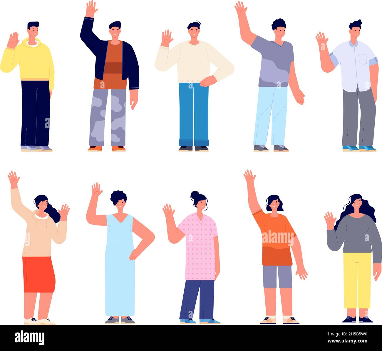 Diverse casual characters. People community, happy young women group ...