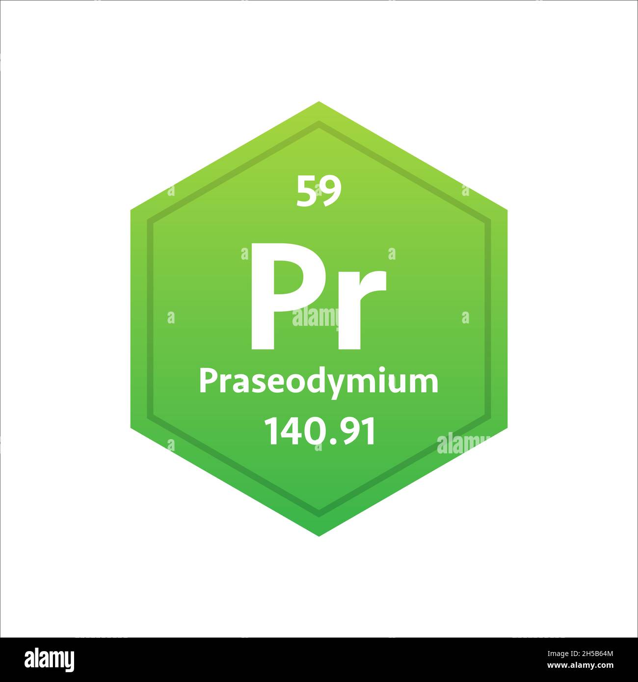 Praseodymium symbol. Chemical element of the periodic table. Vector ...