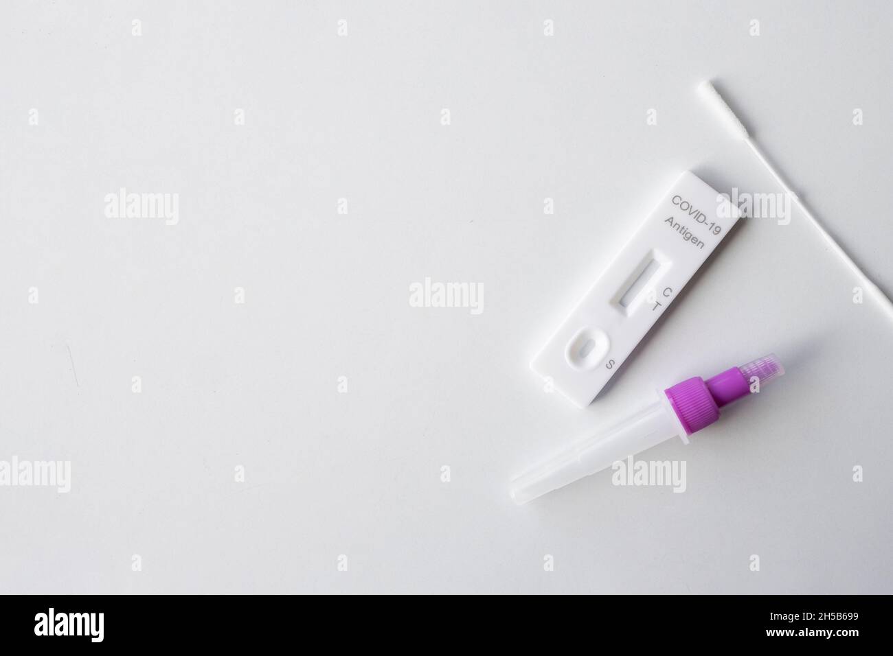 coronavirus infection prevention concept. antigen (ATK) test kit on ...
