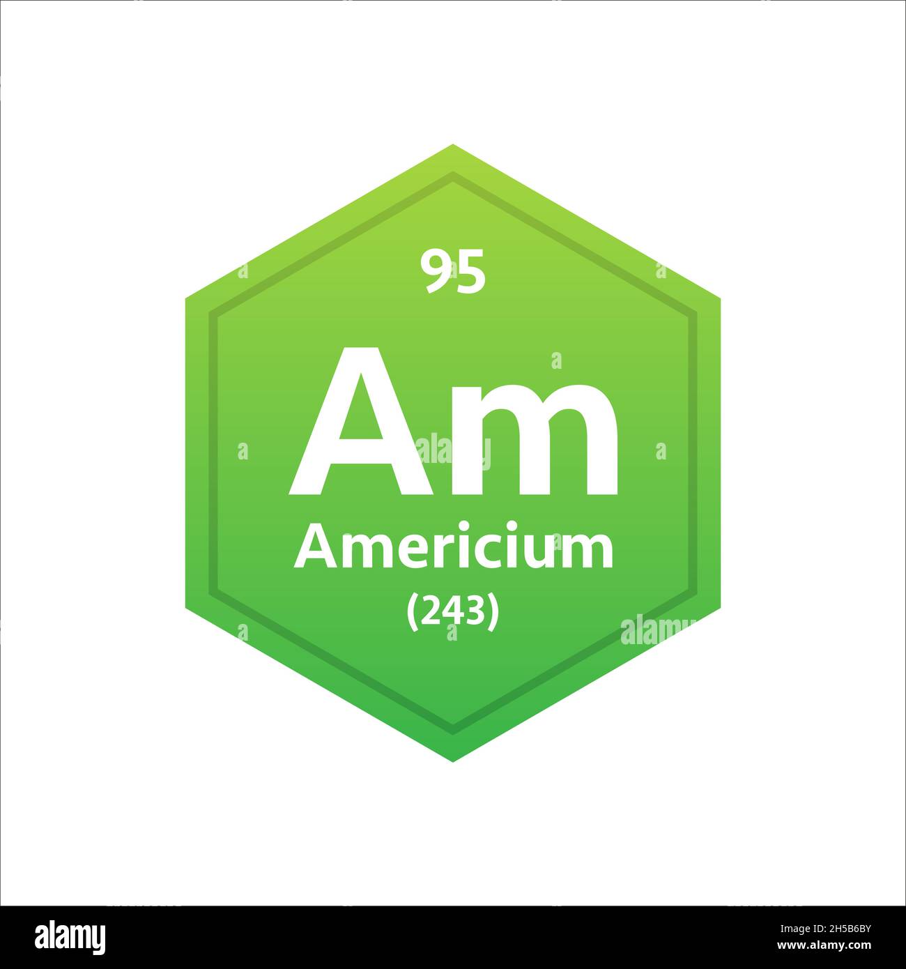 Americium symbol. Chemical element of the periodic table. Vector stock ...
