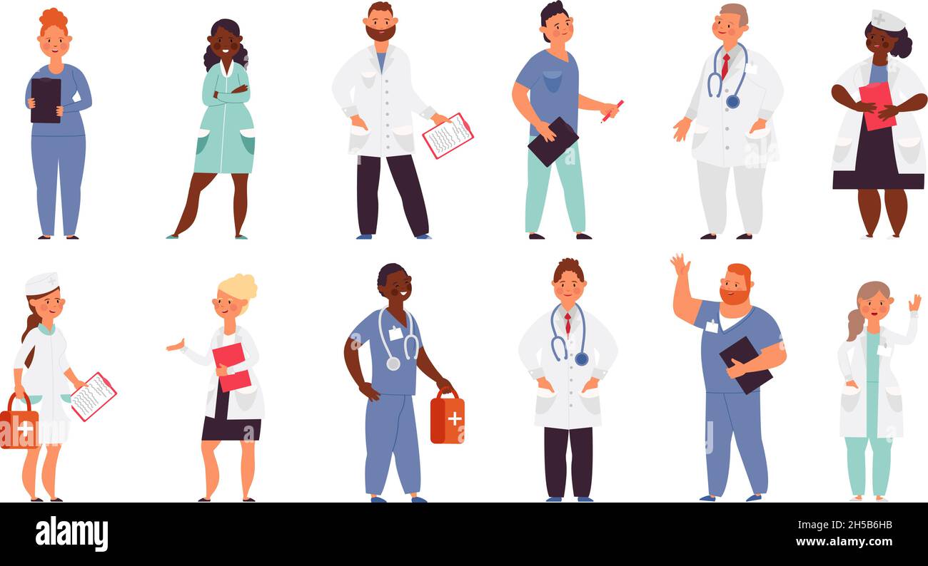 Hospital team. Medical men, doctor nurse group. Healthcare workers ...