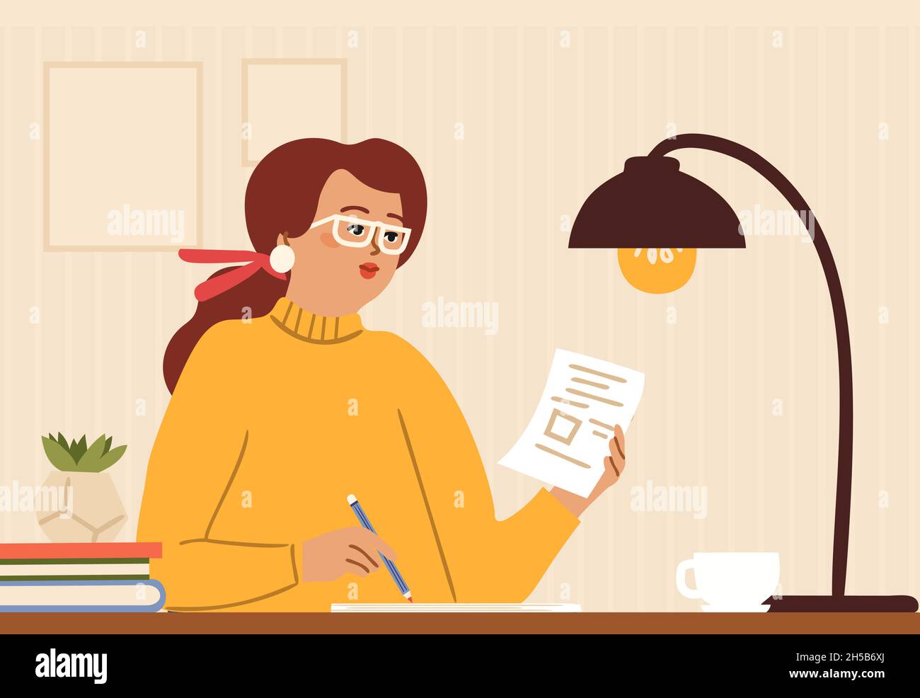 Table with draws Stock Vector Images - Alamy