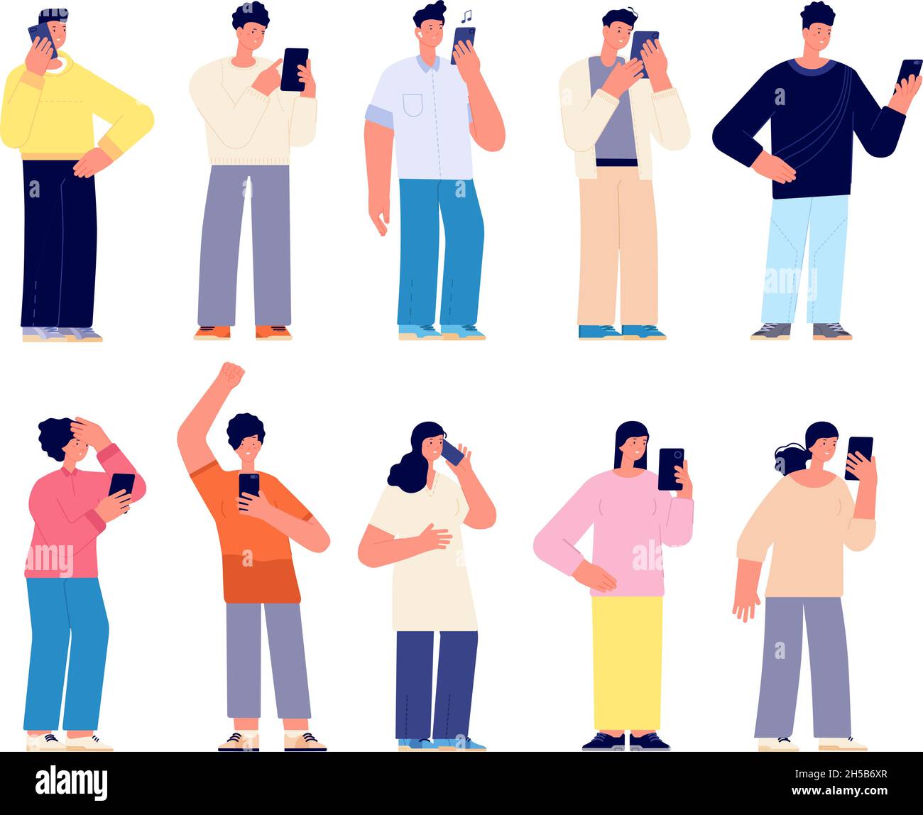 Boy using social media Stock Vector Images - Alamy