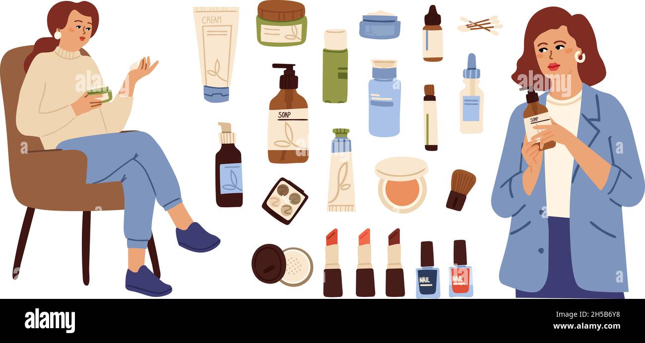 Skin care cosmetics. Beauty cleaning cosmetic, lotion cream bottle ...