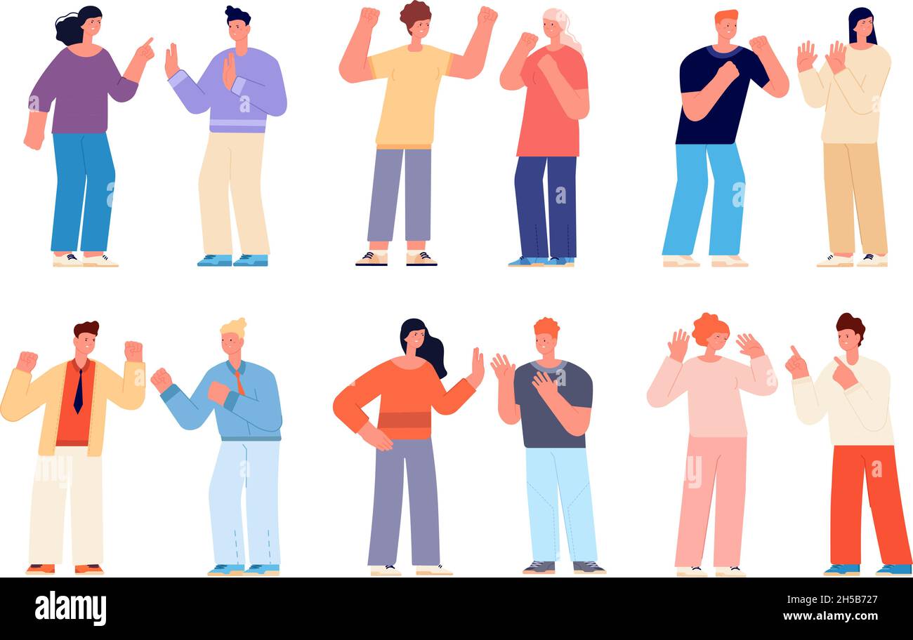 Negative emotional characters. Depressed mood, women sad face. Angry ...