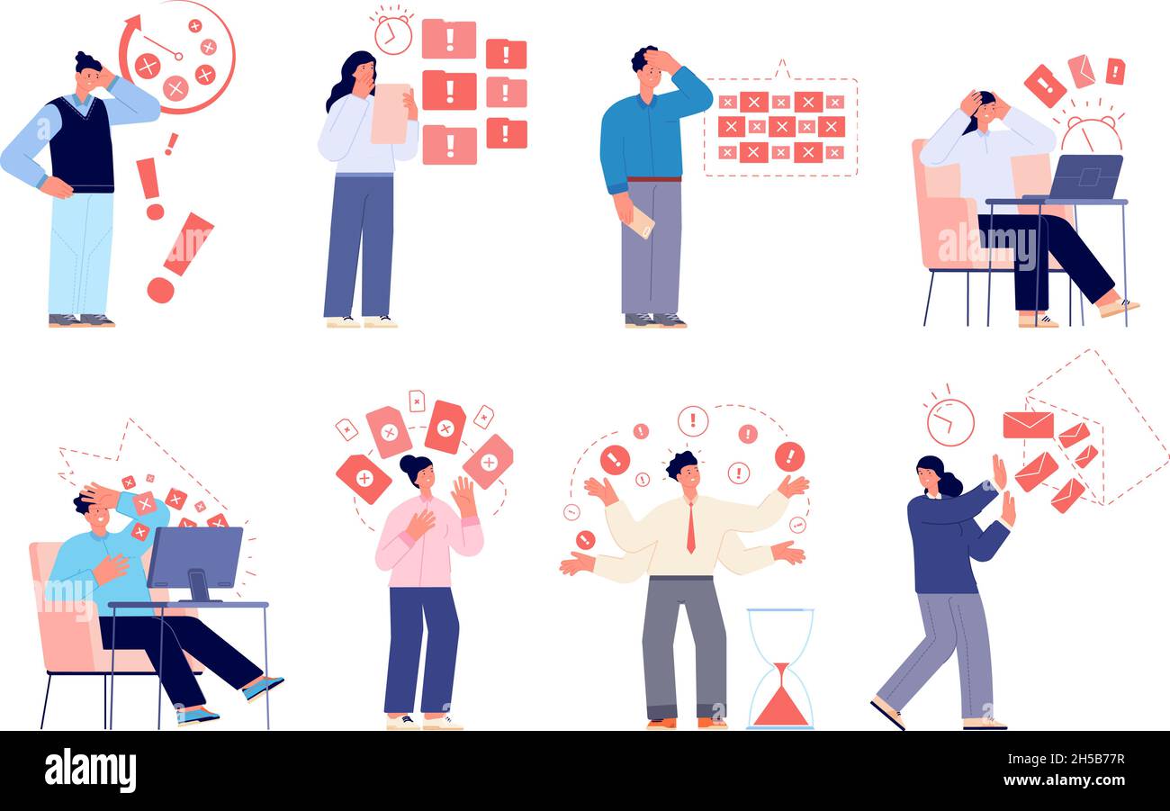 Work deadline. Stressed employer, businessman hard working. Stress ...