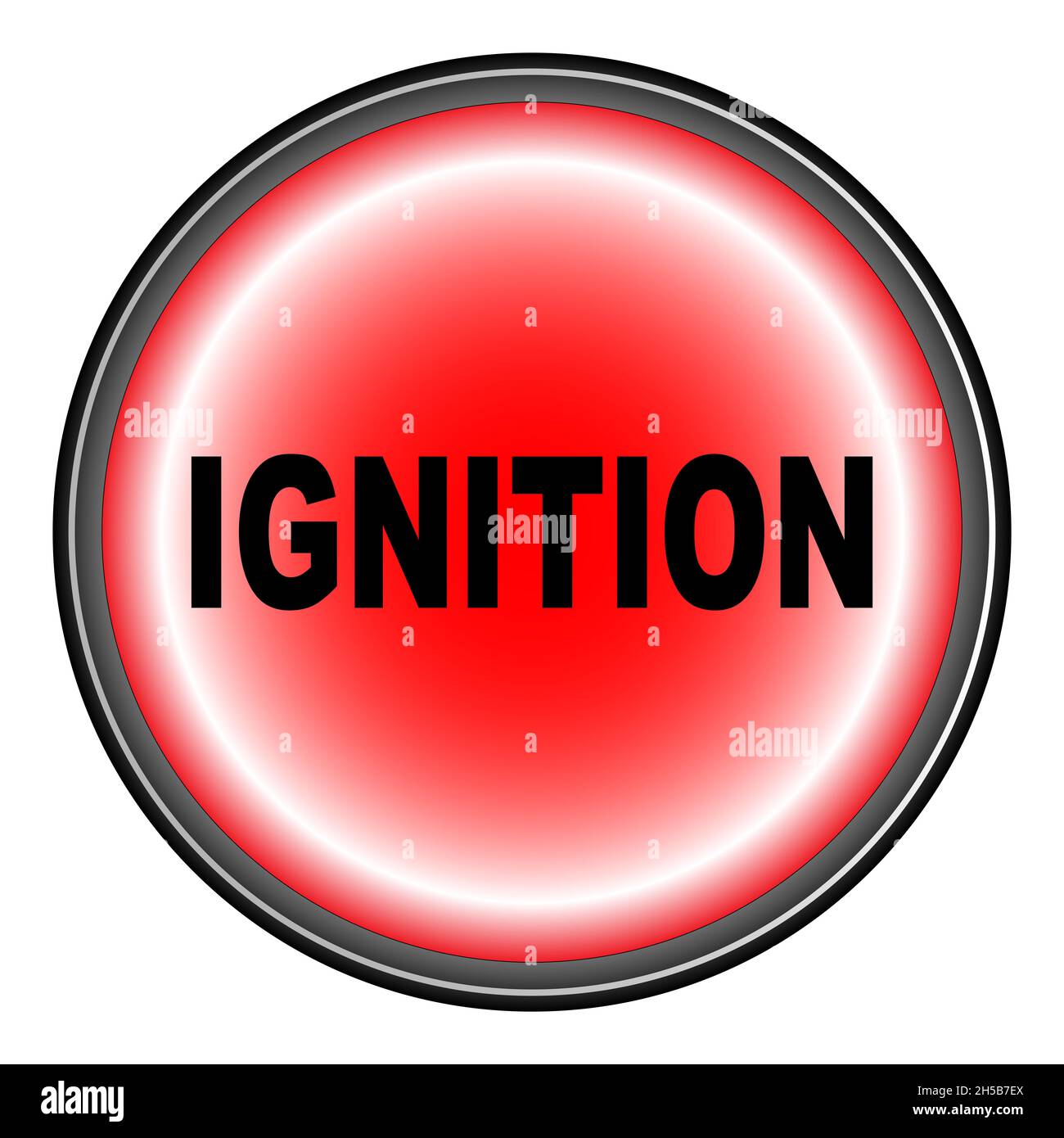 A red isolated ignition button set on a white background Stock Photo ...