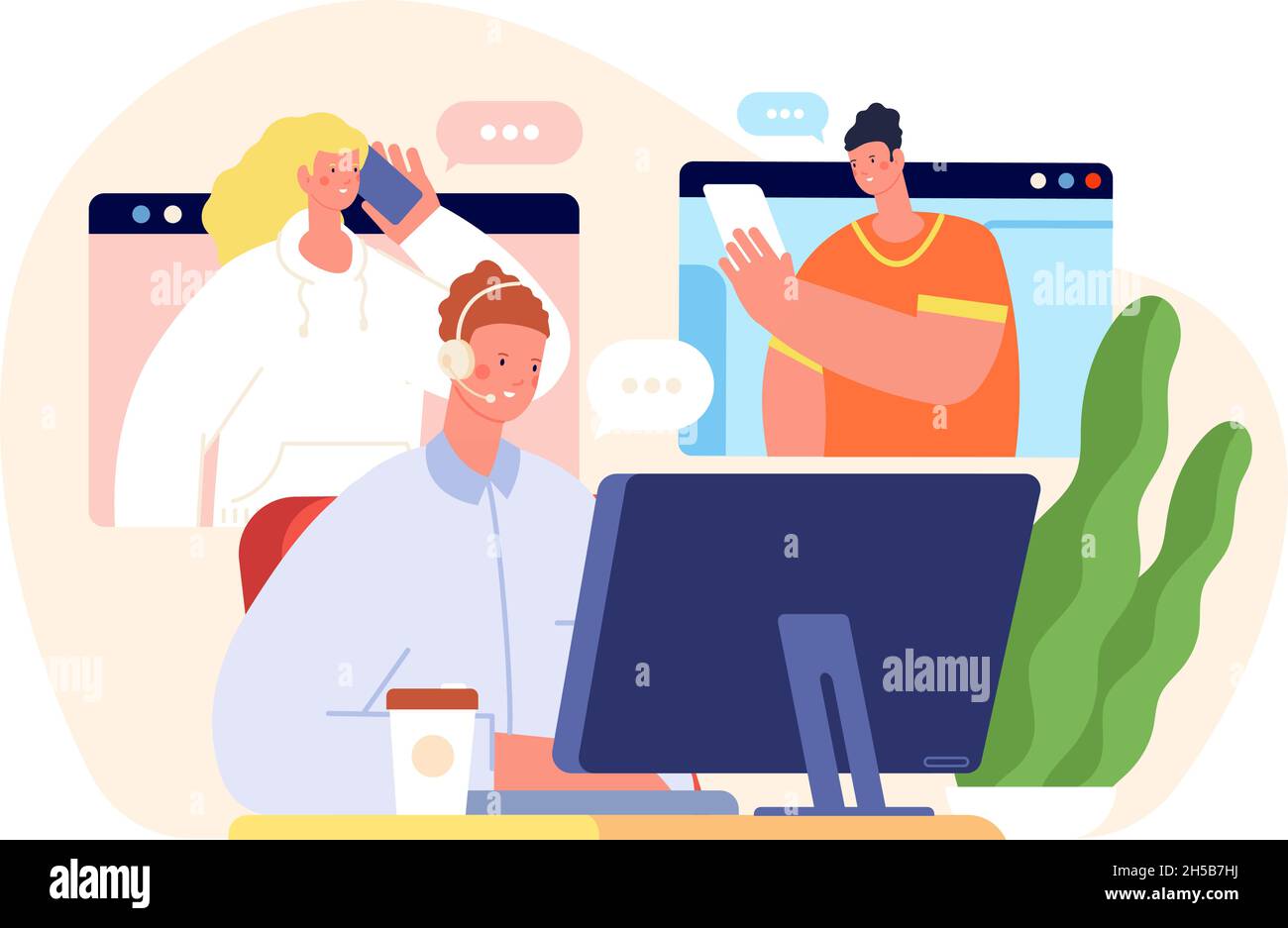 Call center concept clients Cut Out Stock Images & Pictures - Alamy