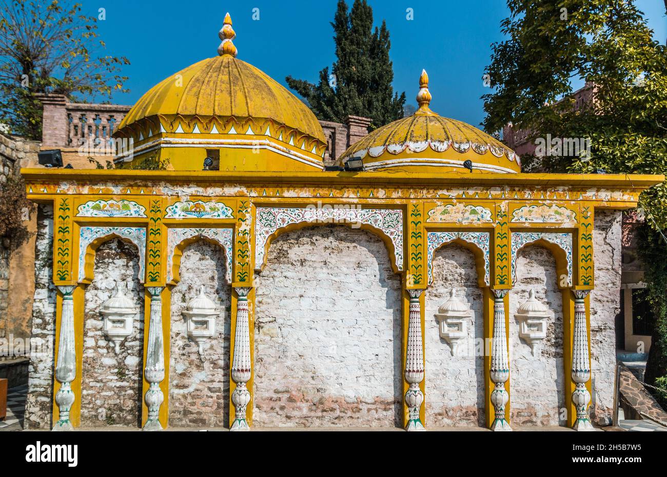 Ancient heritage site of the subcontinent with wall art and doors Stock ...