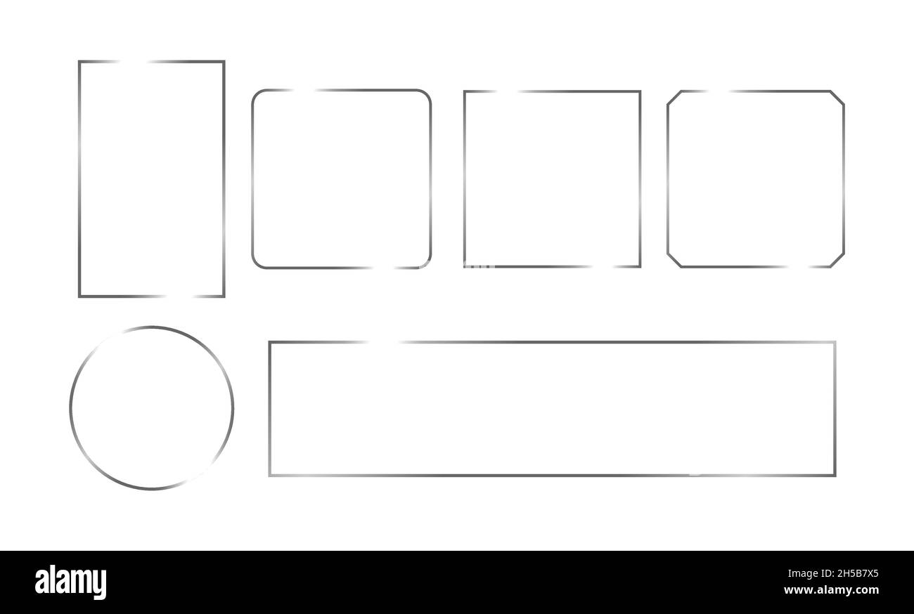 Thin silver frames. Shine metallic frame, decorative banner with lights ...