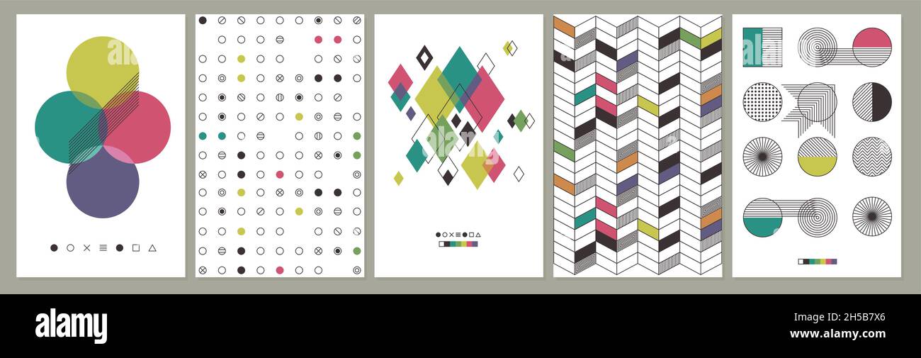 Contemporary cover template. Abstract design, round triangle colorful ...