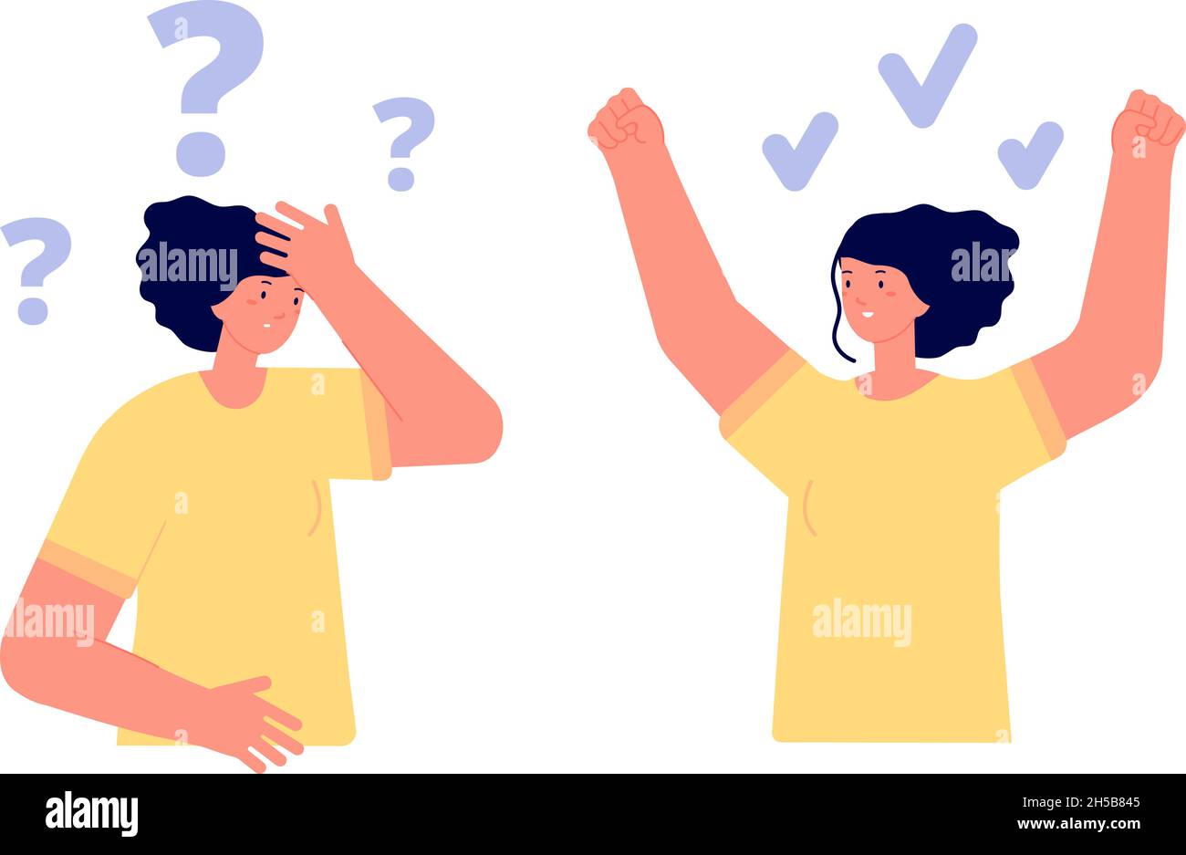 Girl thinking. Woman thinks, doubt expression of young student. Female ...