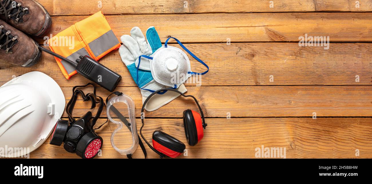 Work health and safety. Labor personal protective gear for industry and ...