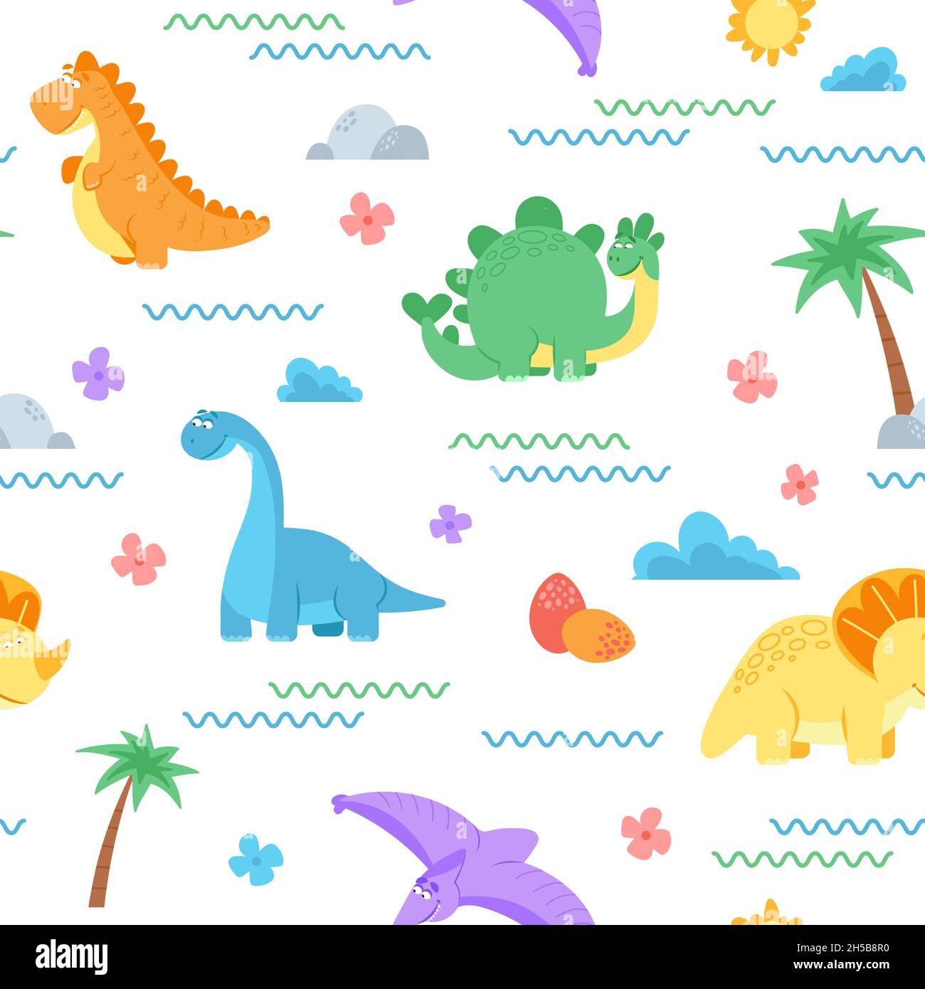 Cute dinosaur pattern. Dino surface, dinosaurs kids fashion textile ...
