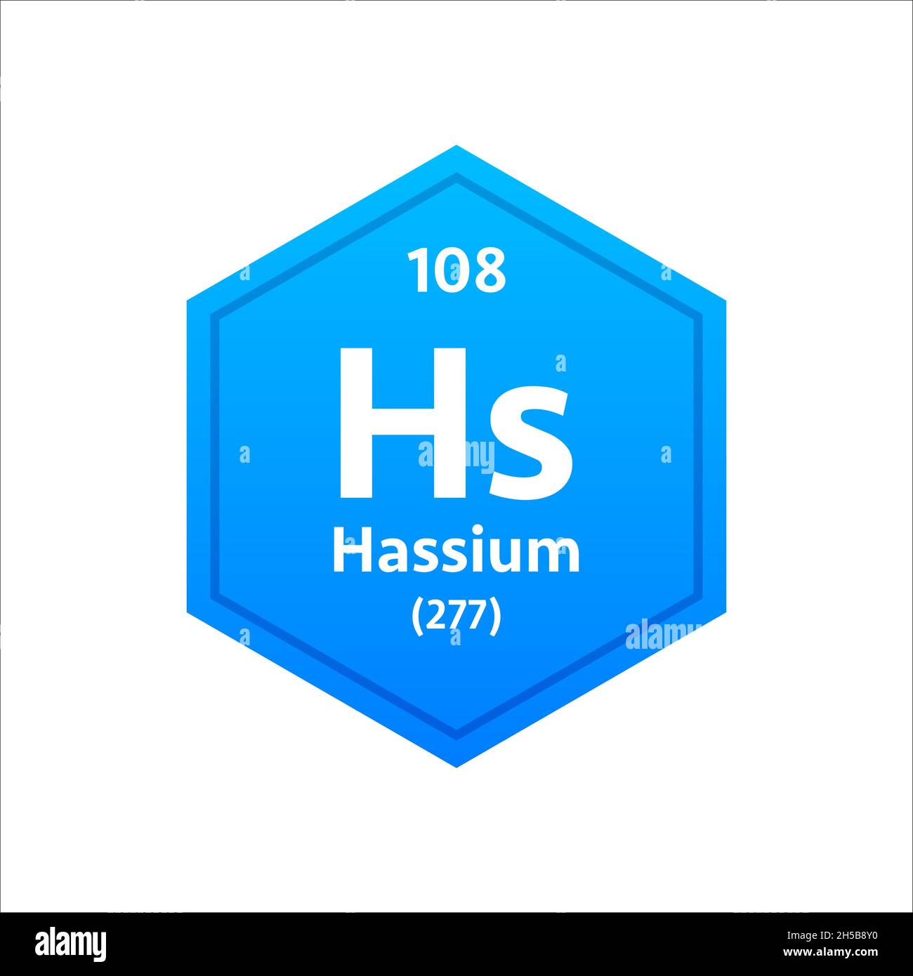 Hassium symbol. Chemical element of the periodic table. Vector stock ...