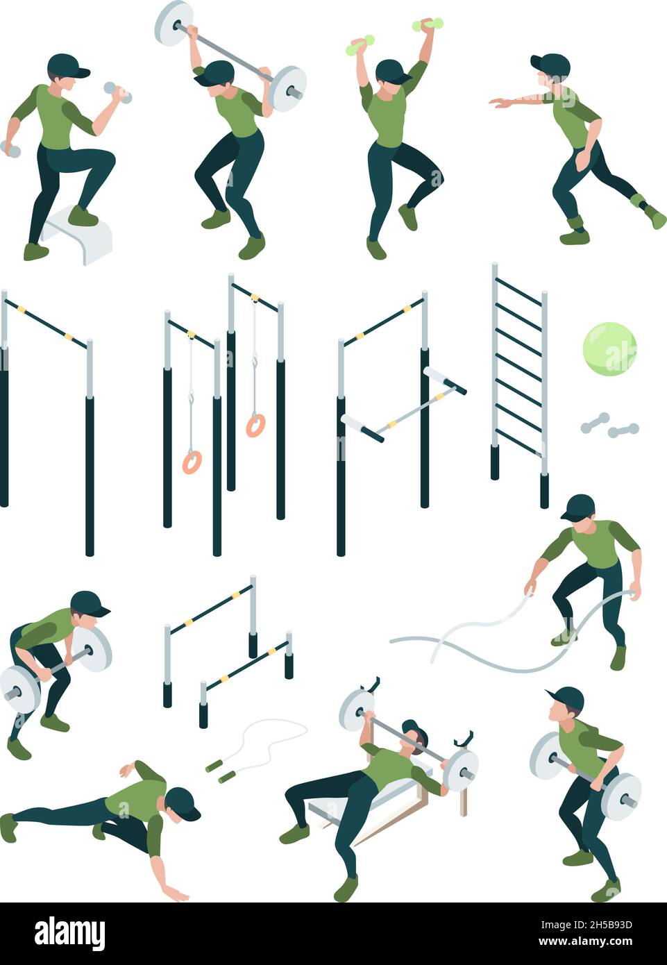 Outdoor gym man bars Stock Vector Images - Alamy