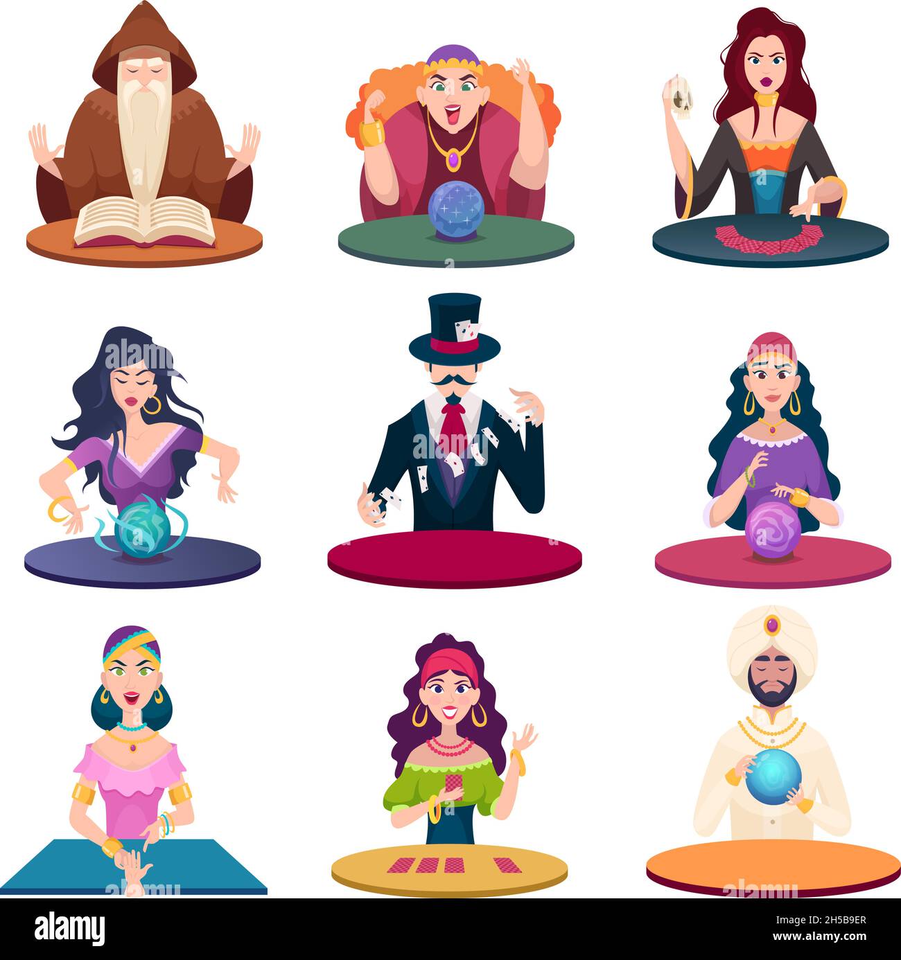 Fortune teller woman concept Stock Vector Images - Alamy
