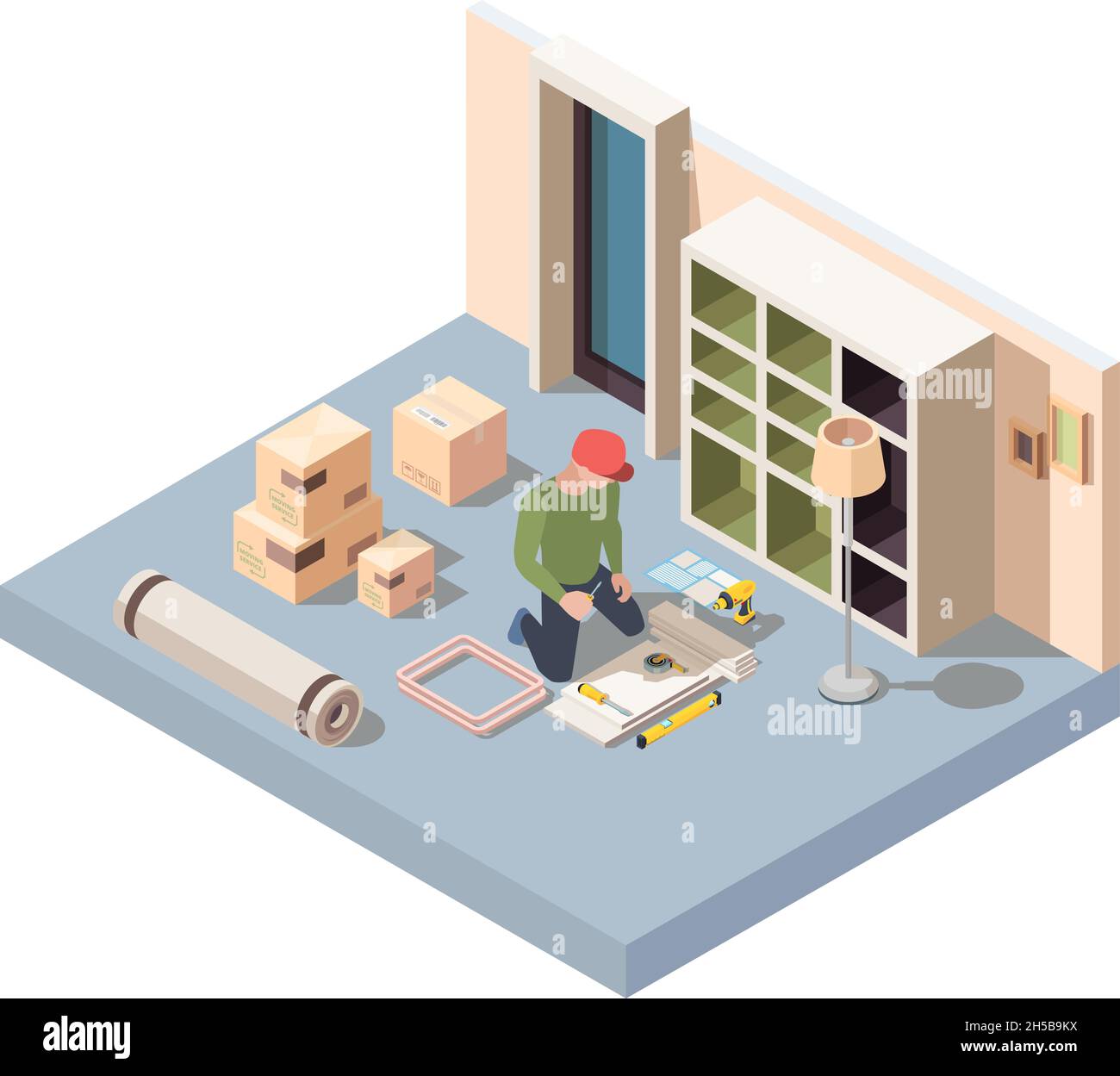 Assembling furniture home Cut Out Stock Images & Pictures - Alamy