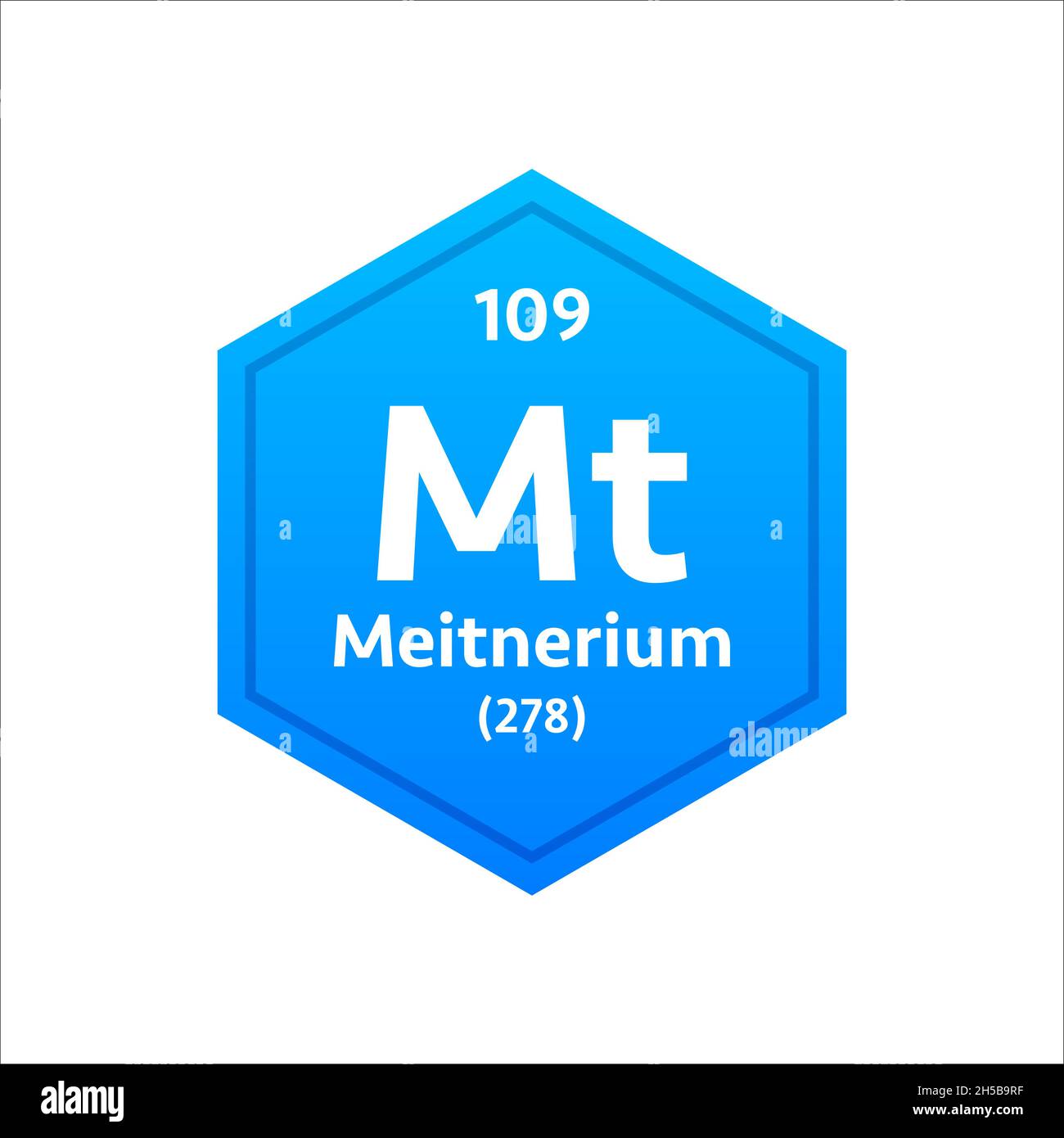 Meitnerium symbol. Chemical element of the periodic table. Vector stock ...