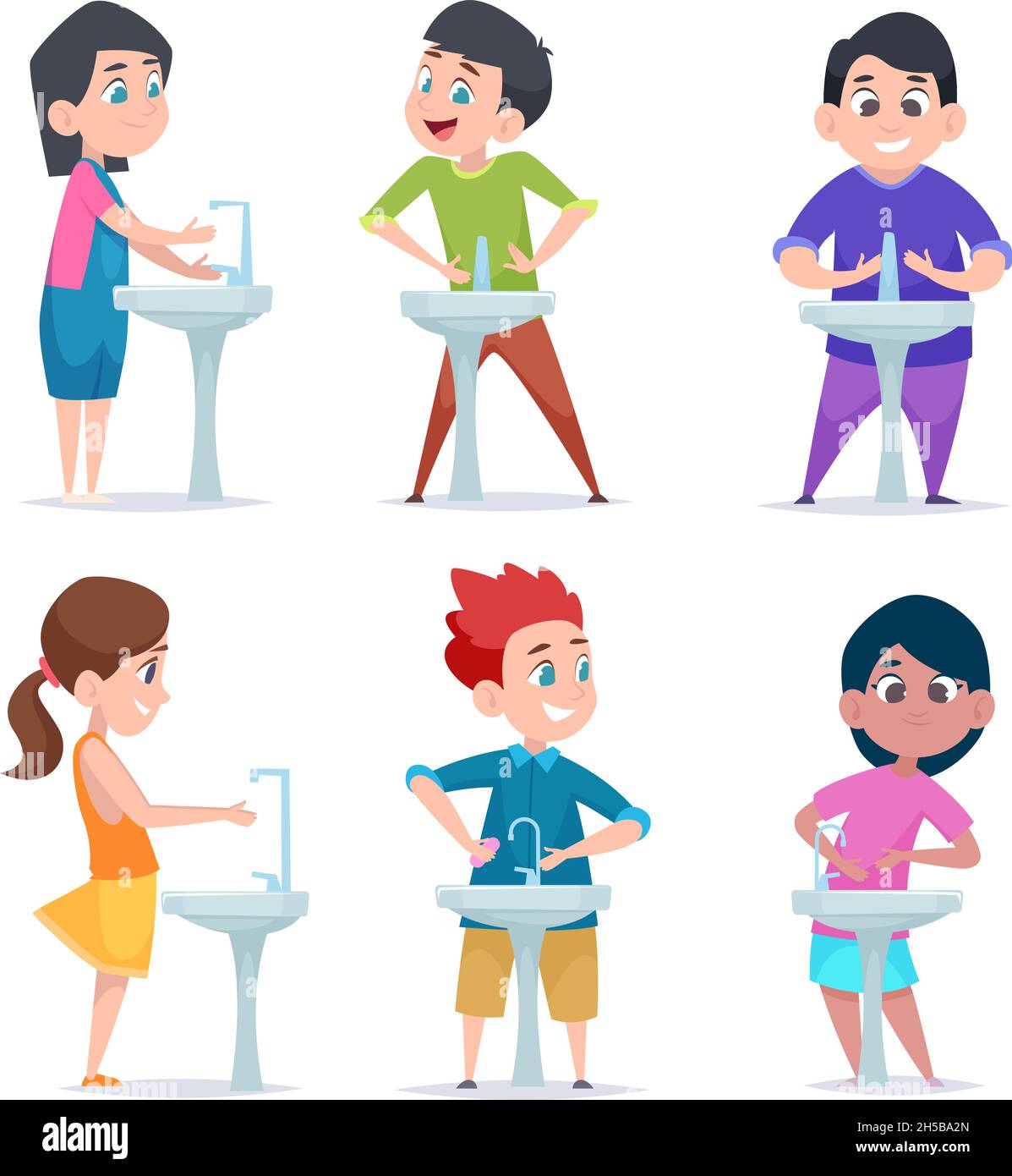 Baby washing hands Stock Vector Images - Alamy