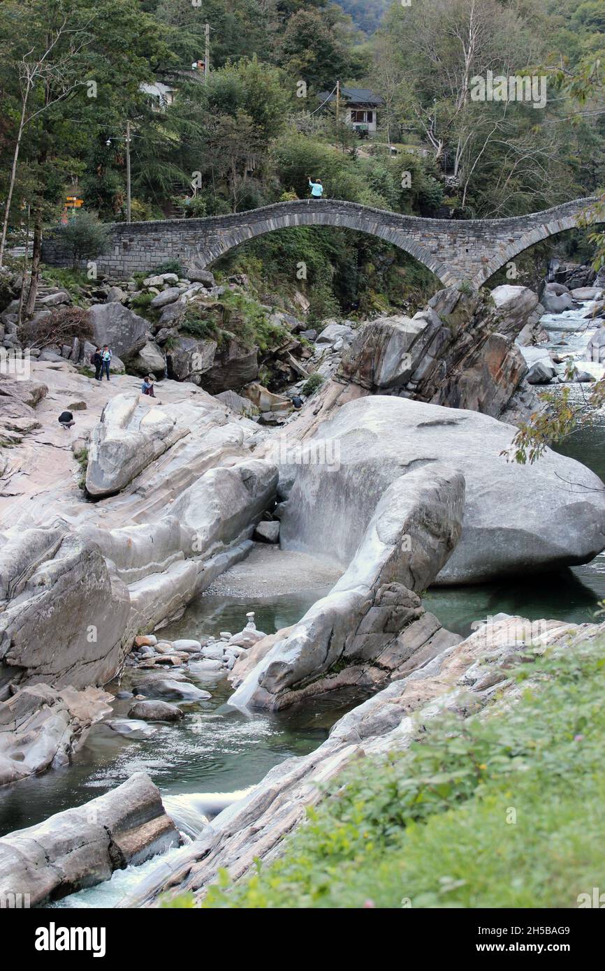 LAVERTEZZO, SWITZERLAND - SEPTEMBER 17, 2021: people enjoy the ...