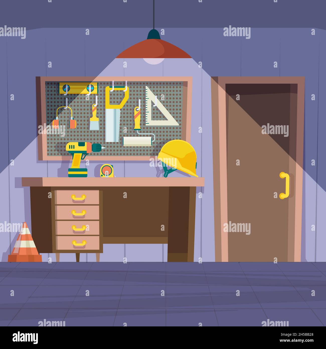 Wall workbench workshop Stock Vector Images - Alamy