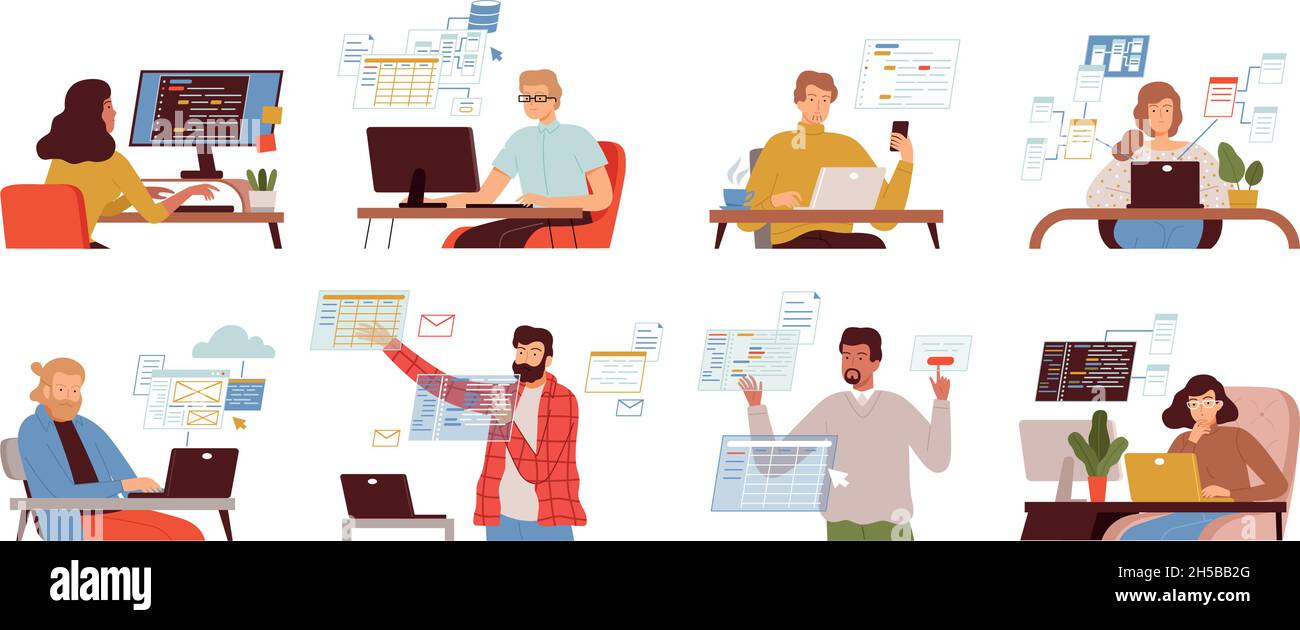 Programmers. Hackers freelancers overworked corporate people internet ...