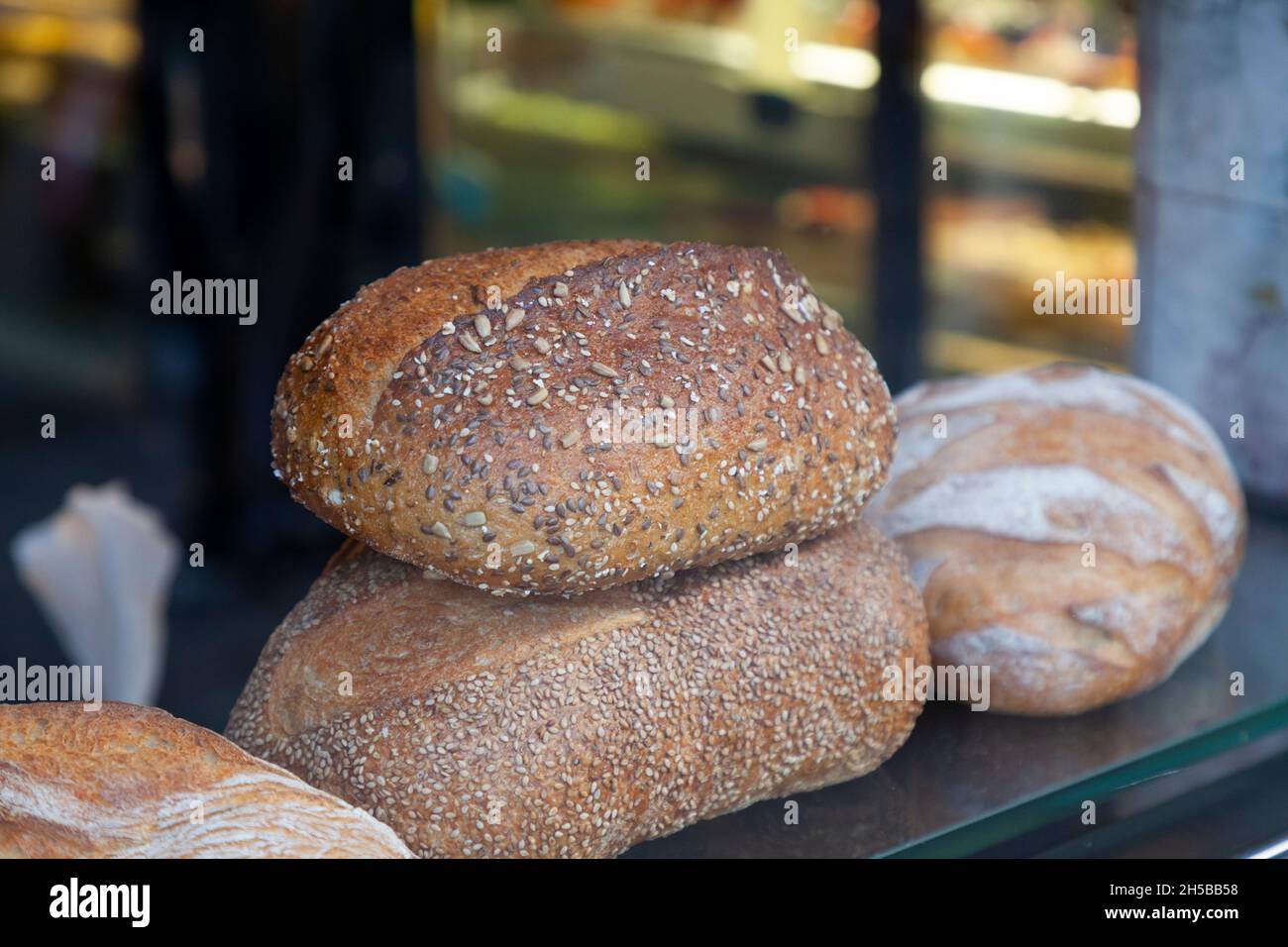 loaf of bread in window Stock Photo - Alamy