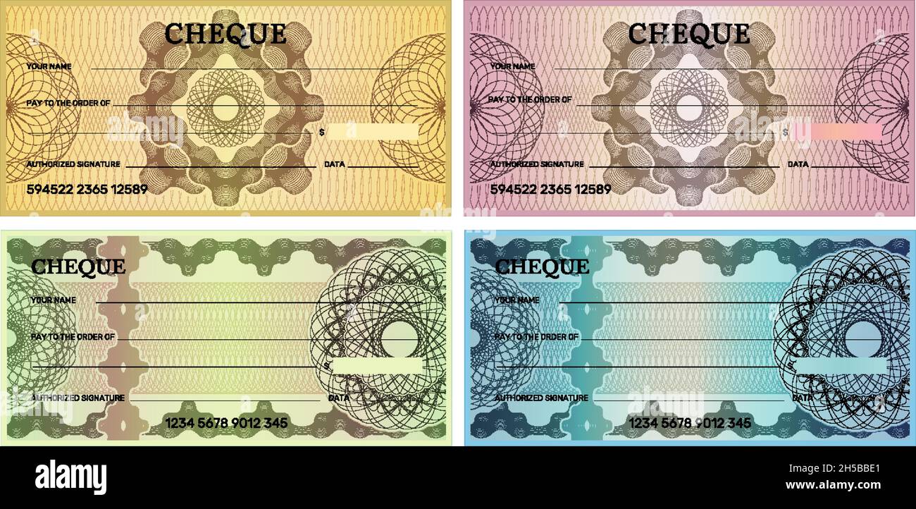 Bank check template. Voucher design for banking business recent vector ...