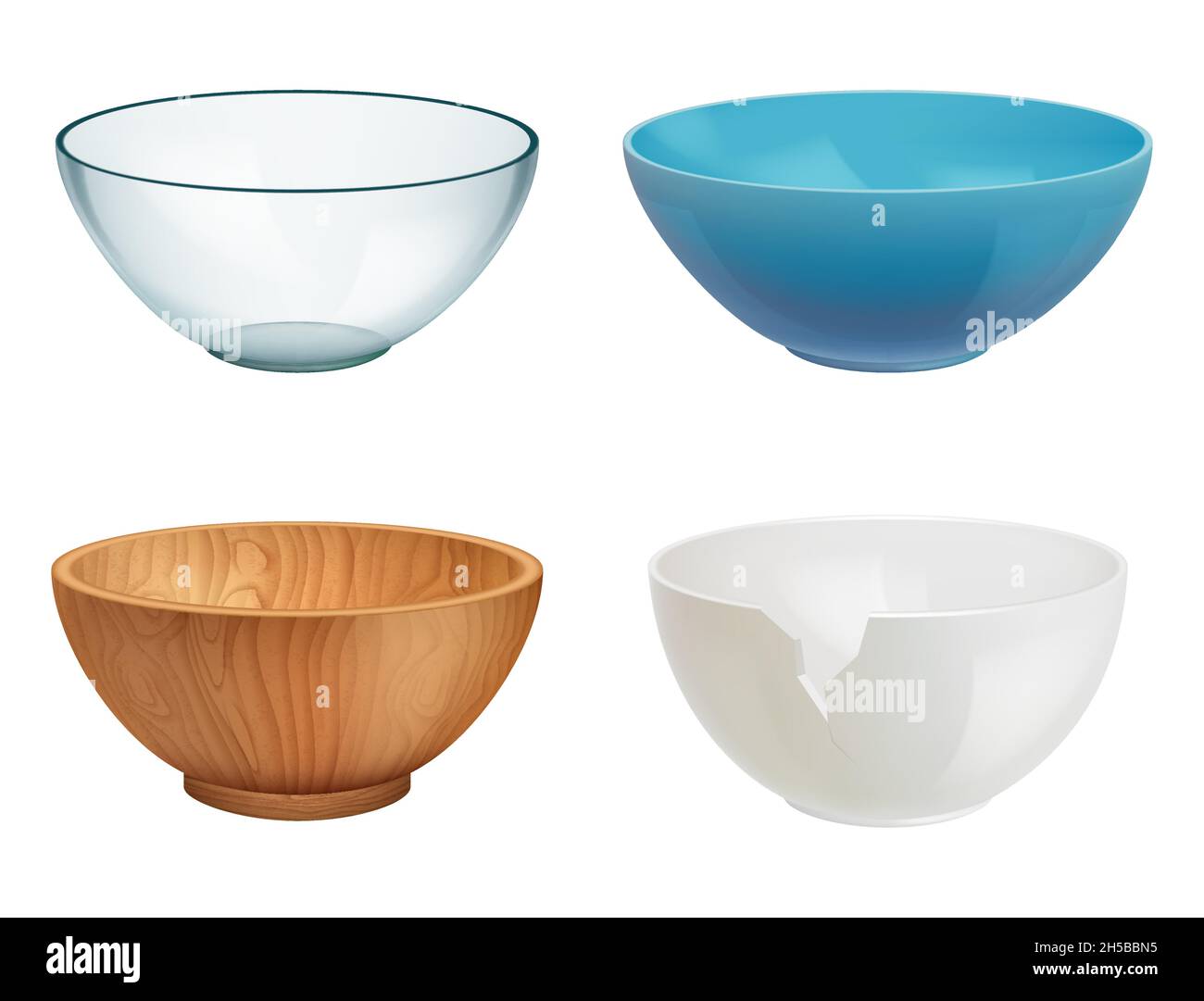 Set ceramic dishes bowl Stock Vector Images - Alamy