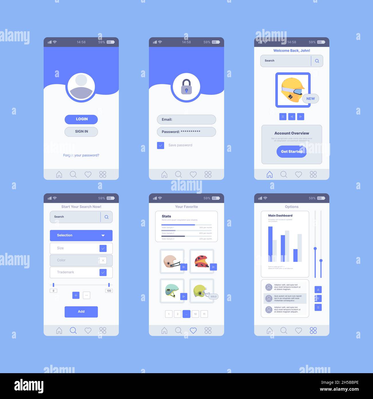 E-commerce ui. Web template of smartphone digital retail shop store ...