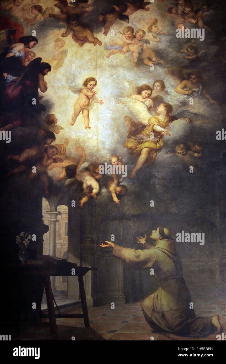 San Antonio's chapel,Vision of San Antonio by painter Bartolomé Esteban ...